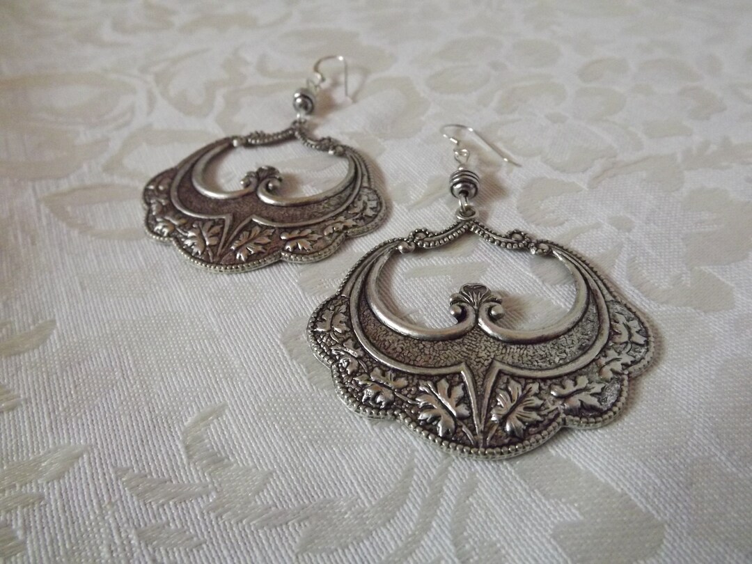 Stamped Silver Earrings - Etsy