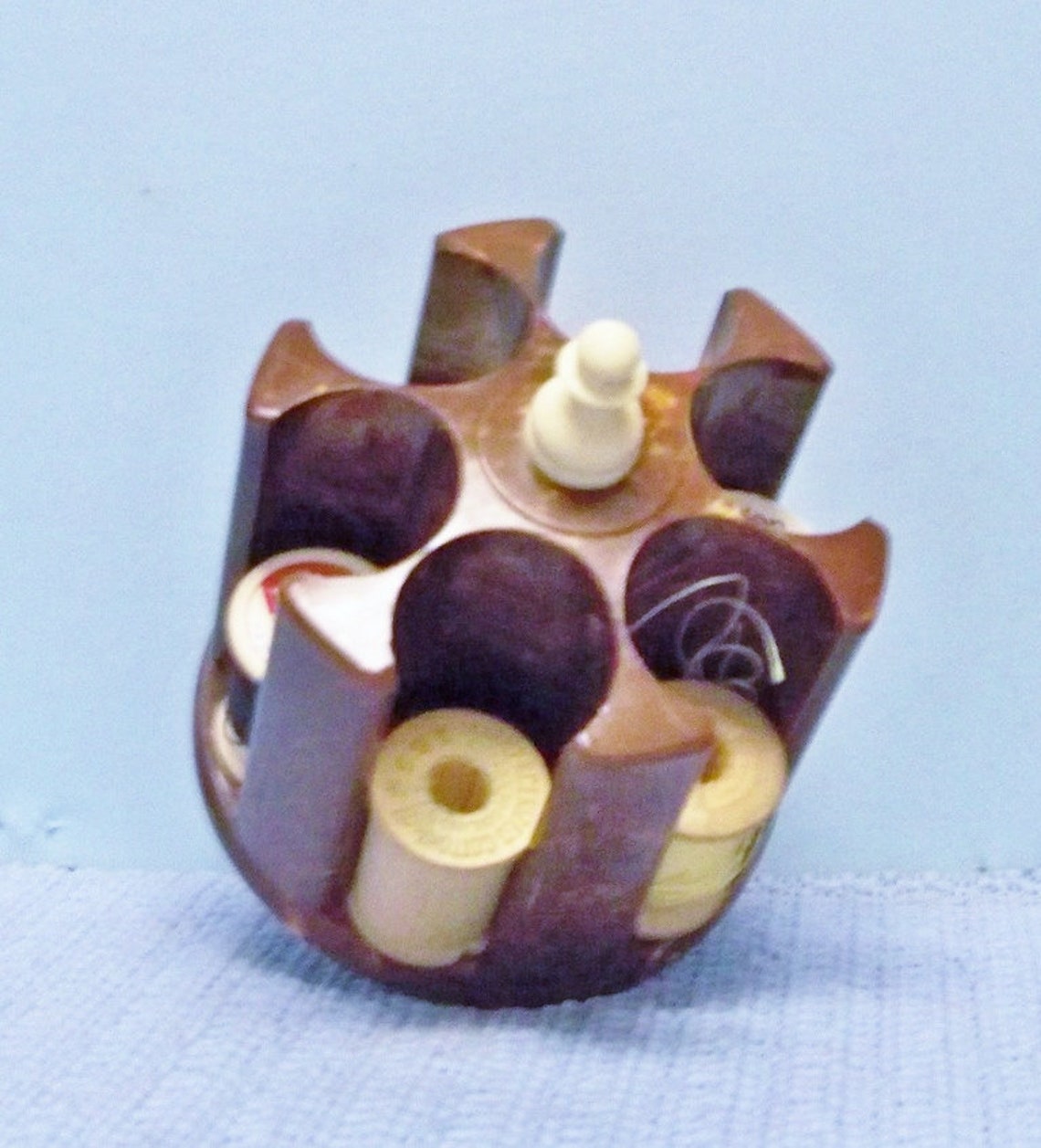 Vintage Celluloid Plastic Thread Holder 6 Pocket Spool Caddy | Etsy