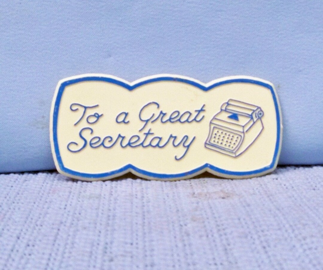 Vintage to A Great Secretary Cake Topper Sign White Hard Plastic ...