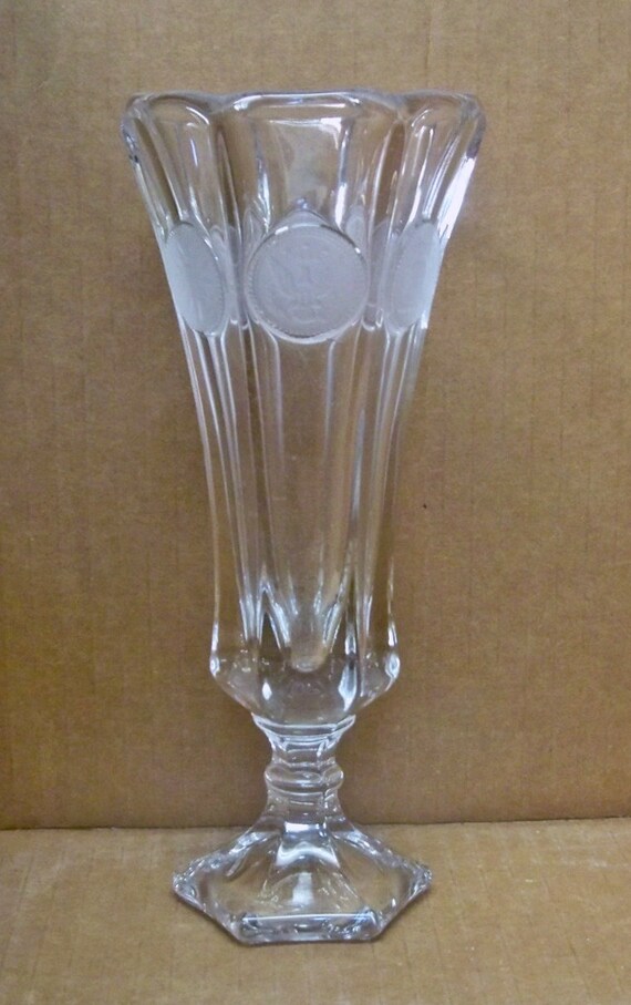 Vintage Fostoria Coin Glass Pattern Vase 8 Crystal - Etsy