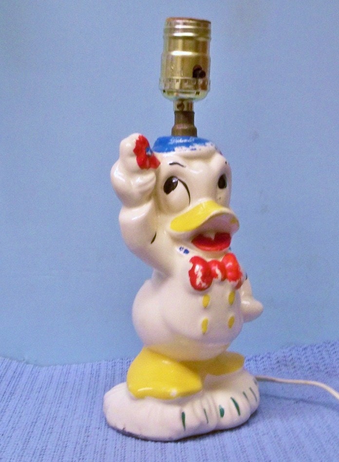 Vintage Donald Duck Table Dresser Lamp 1940's Mid | Etsy