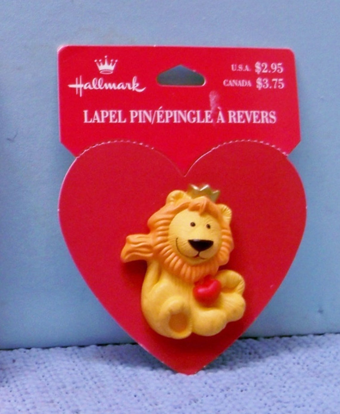 Vintage Hallmark Lion Wearing Crown & Heart Locket Lapel Pin | Etsy