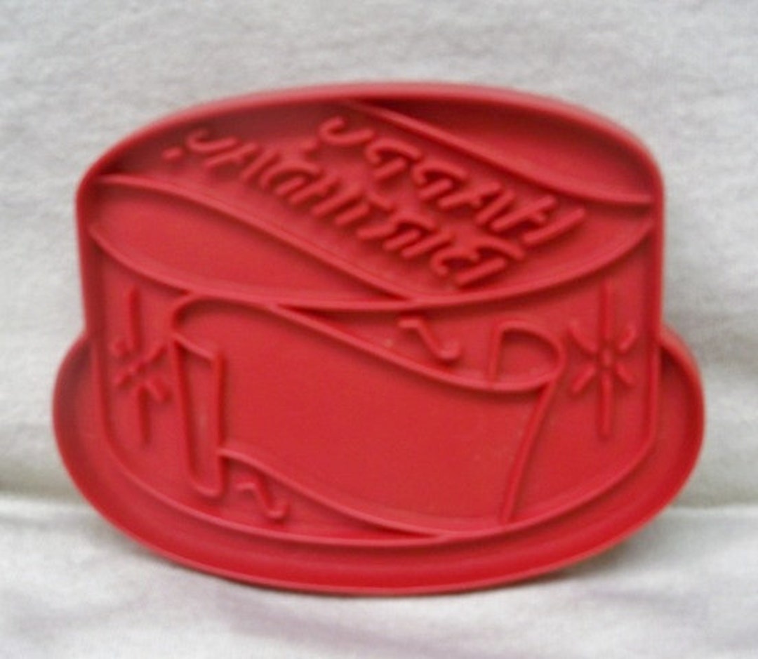 Happy Birthday Cookie Cutter Original Red Plastic Tupperware Birthday ...