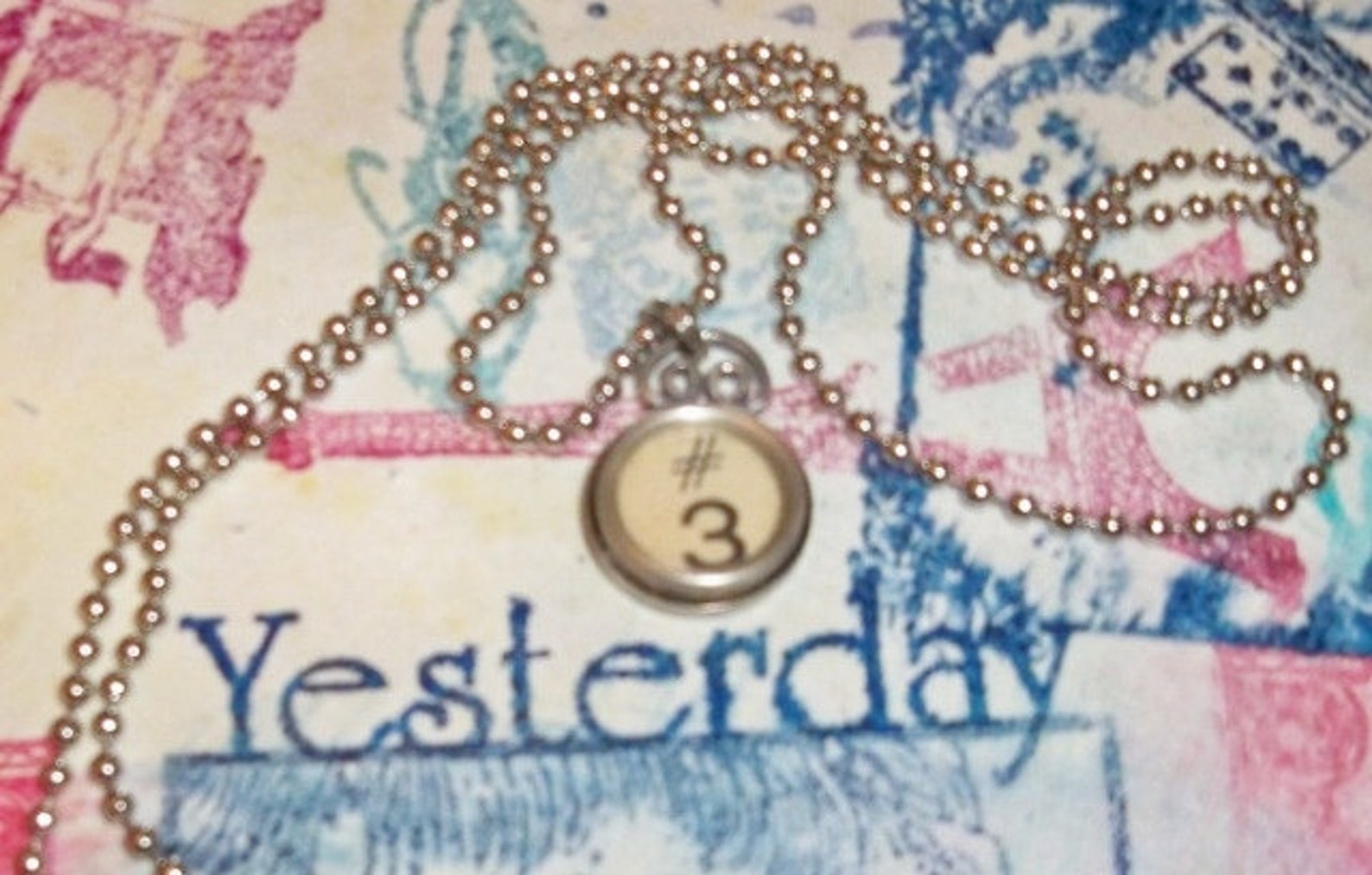 Typewriter Number 3 with Symbol Key Necklace Original | Etsy