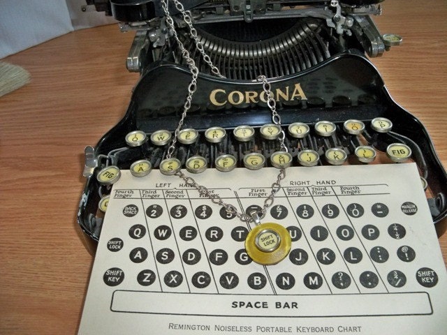 Typewriter Key Necklace Original Command Shift Lock - Etsy