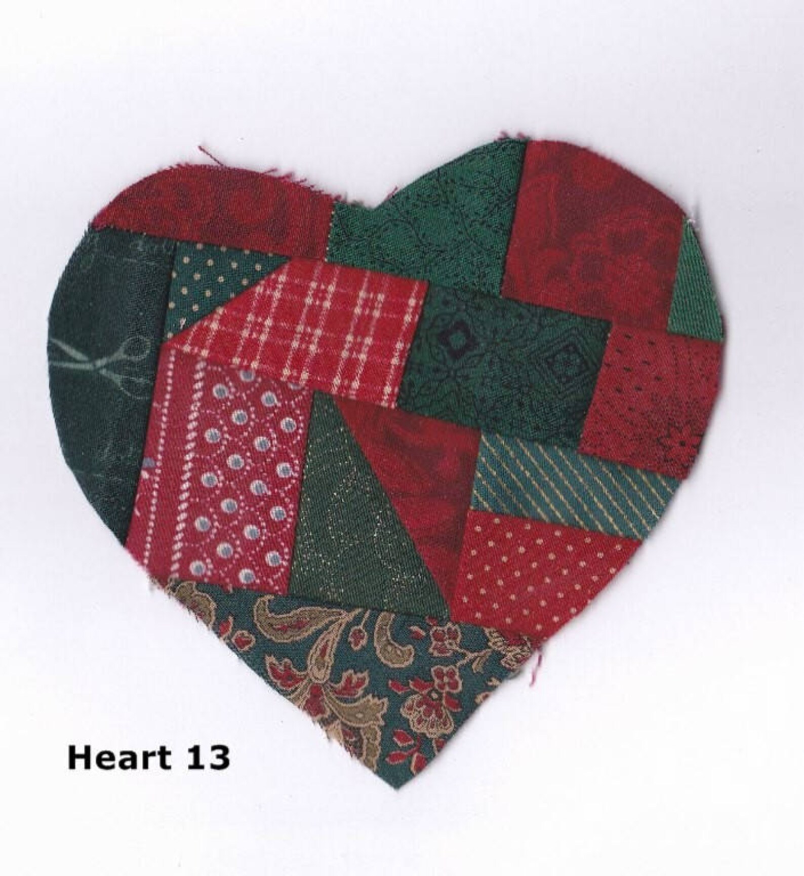 One Paper Pieced Crazy Quilt Heart Appliqué 4 1/2 | Etsy
