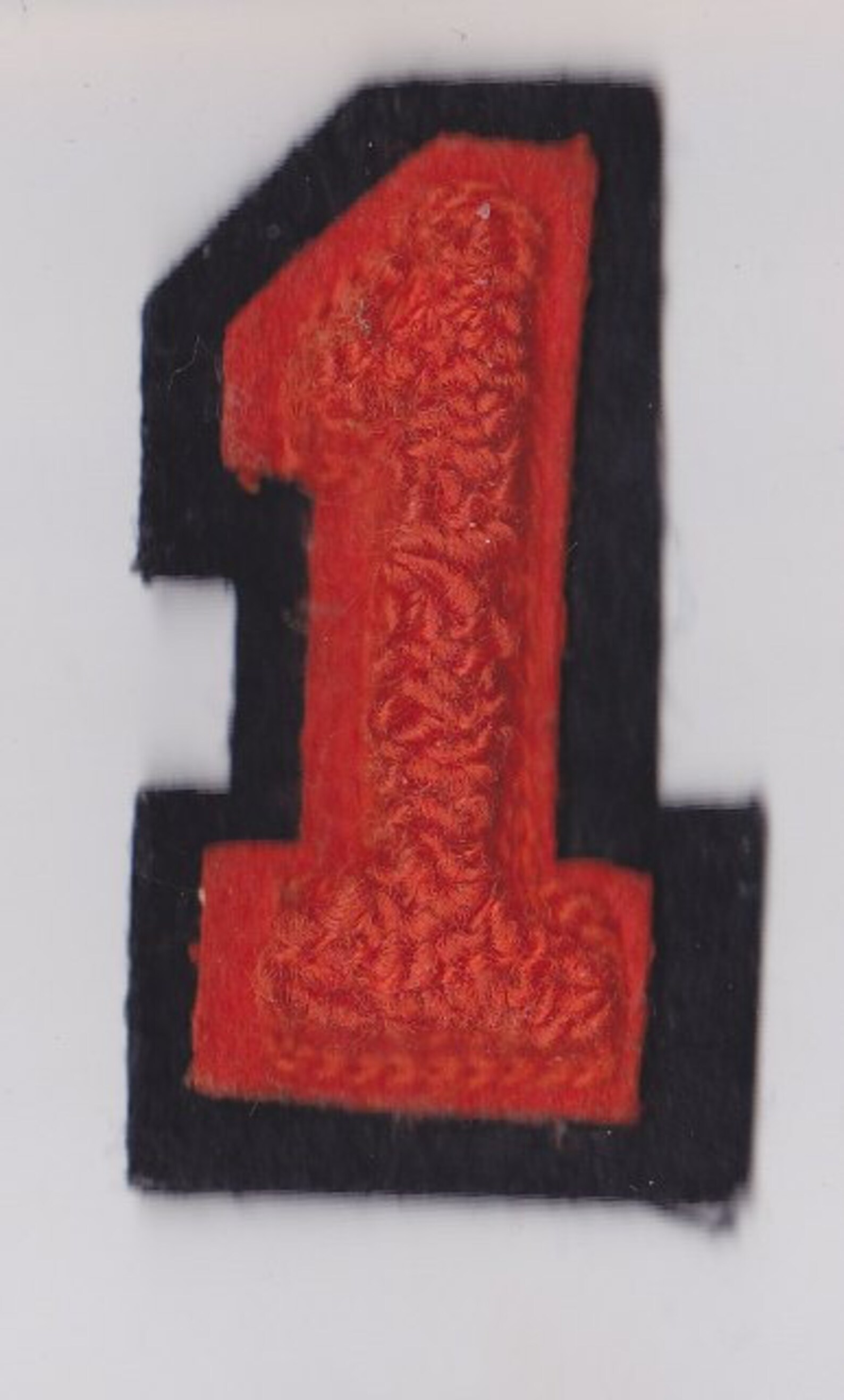 Number 1 Appliqué Black & Red Felt Background Red Thread | Etsy