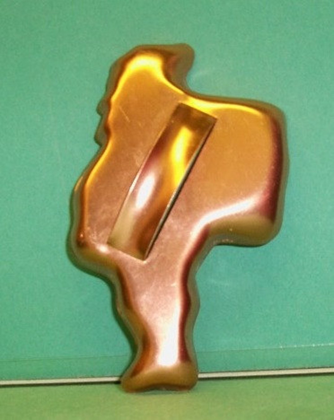 Santa Claus Cookie Cutter ~ Coppertone Aluminum Side View of Santa ...