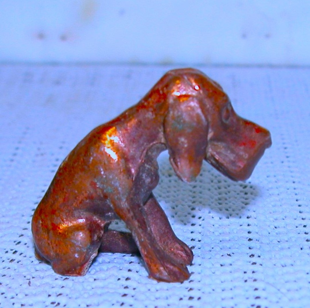 Vintage Dachshund Coppertone Cast Iron Paperweight ~ Hand-painted Mint ...