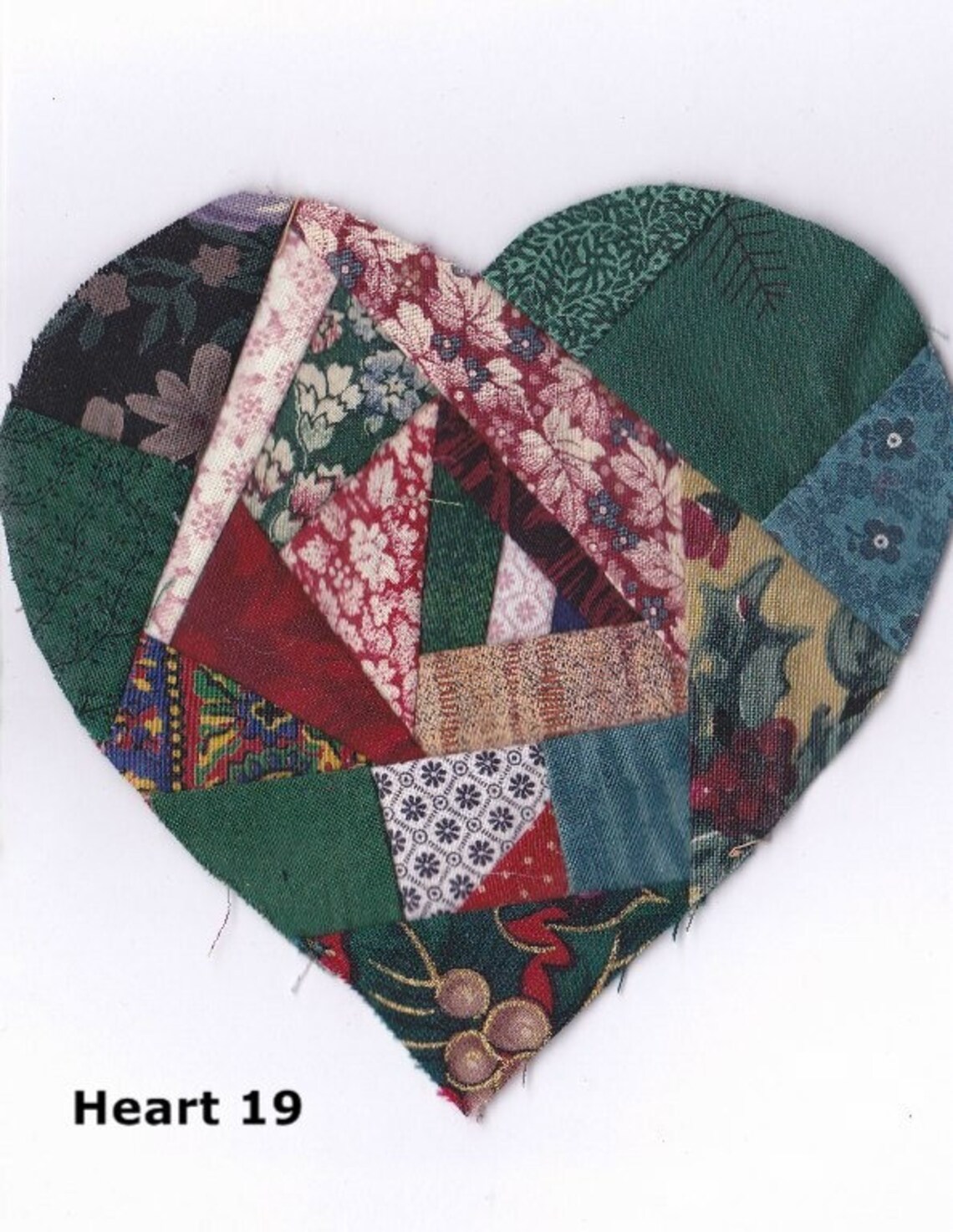 One Paper Pieced Crazy Quilt Heart Appliqué 4 1/2 | Etsy