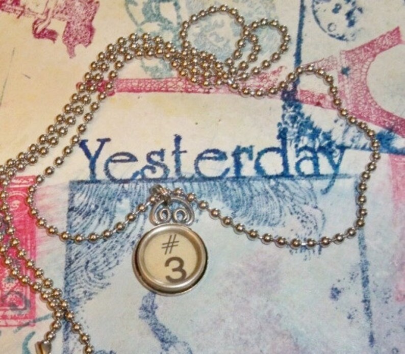 Typewriter Number 3 With Symbol Key Necklace Original - Etsy