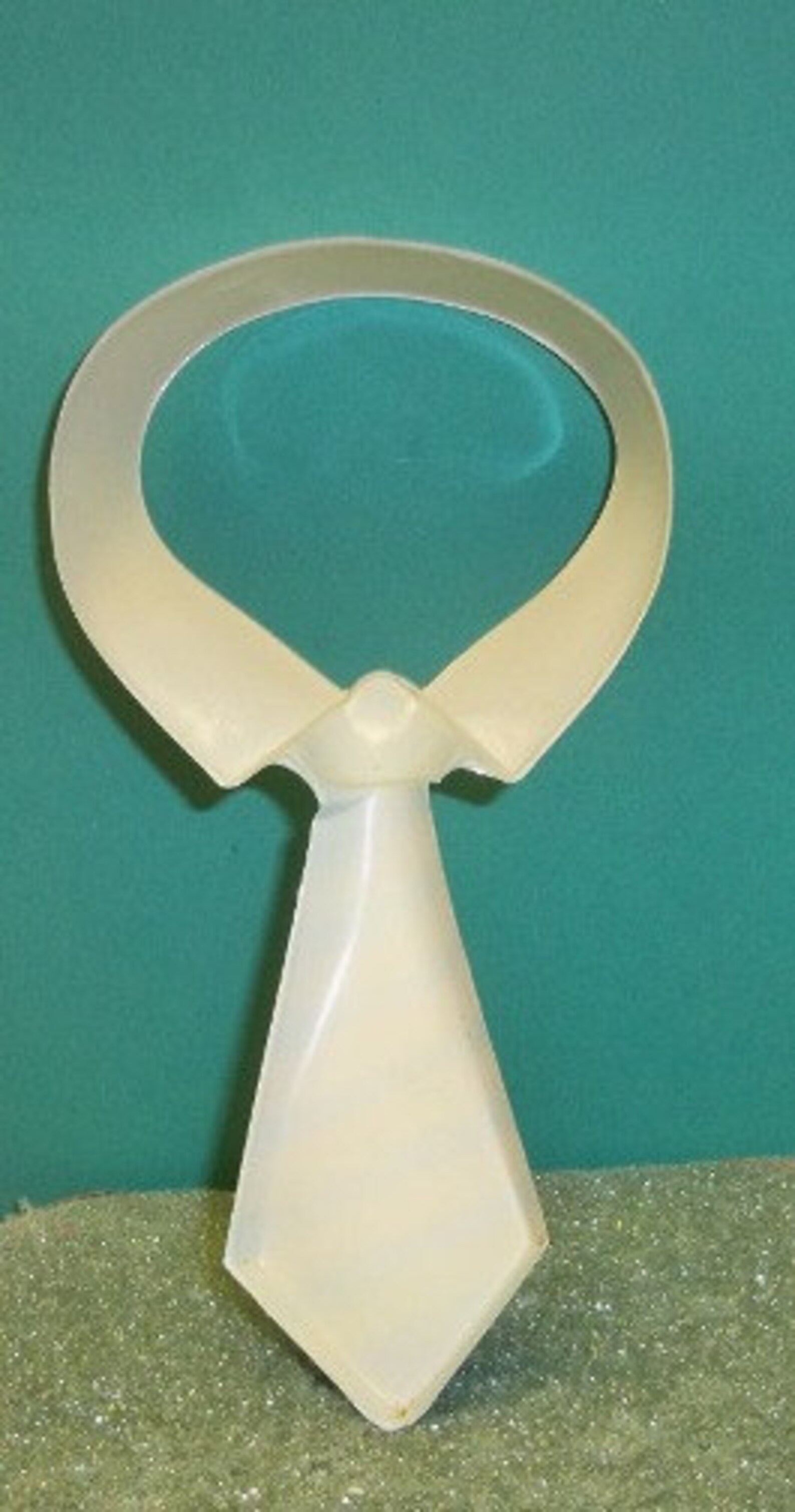 Celluloid Mans Striped Necktie & White Collar Cake Topper | Etsy