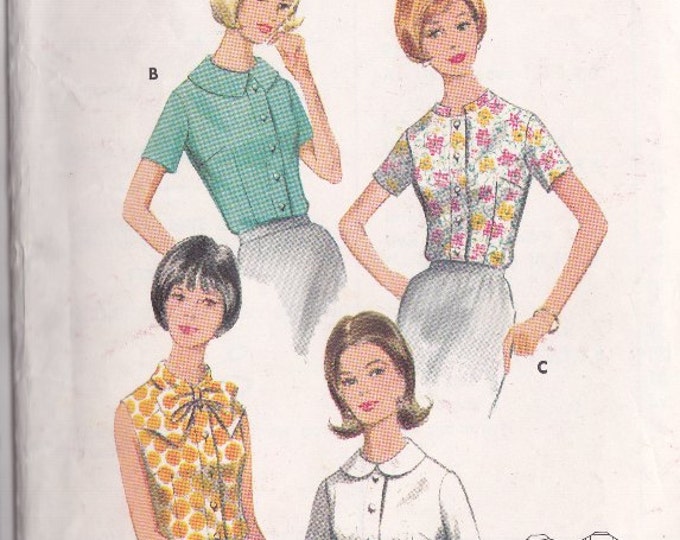 Miss Fitted Blouse With Shaped Collar Pattern Buttrick - Etsy