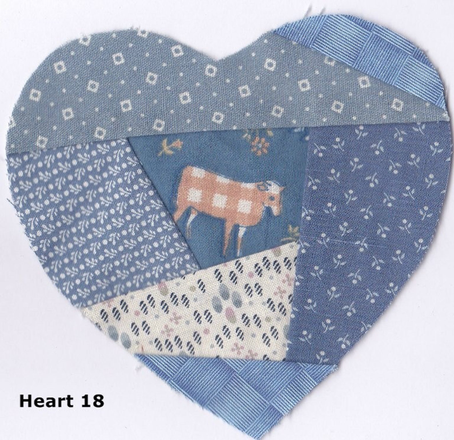 One Paper Pieced Crazy Quilt Heart Appliqué 4 1/2 | Etsy