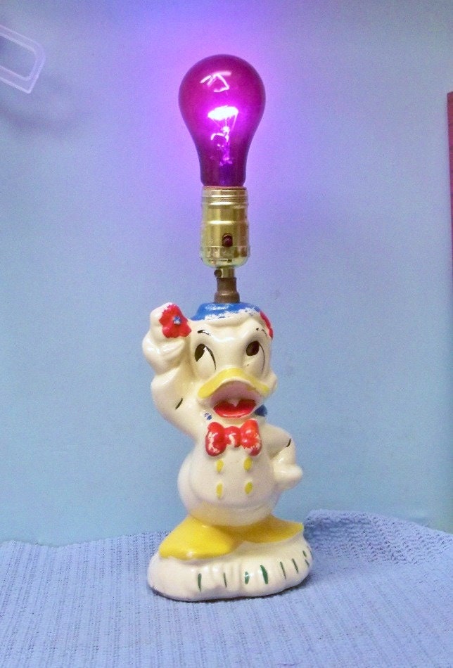 Vintage Donald Duck Table Dresser Lamp 1940's Mid | Etsy