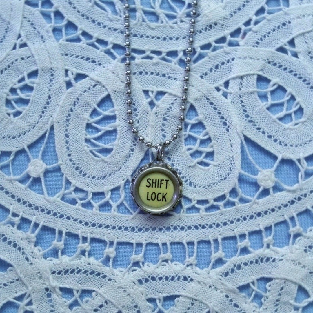 Typewriter Key Necklace Shift Lock Authentic Remington Typewriter Key 5 ...