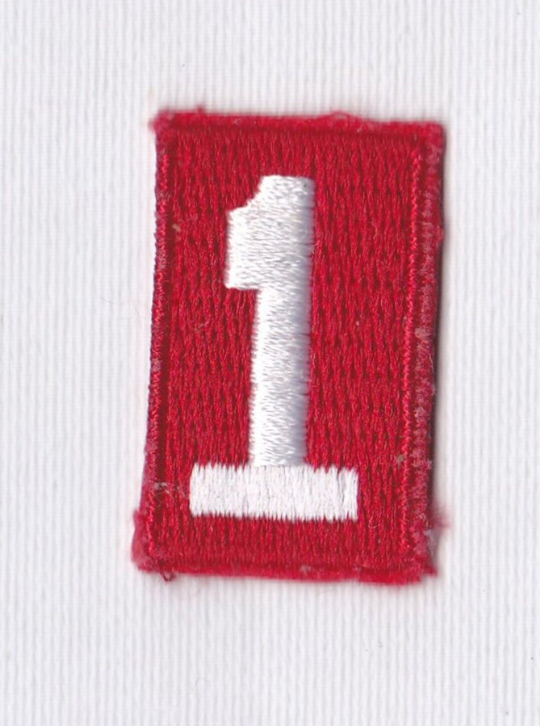 Number 1 Iron on ~ Sew on Patch ~ Red & White 1 1/2 Inch X 1 Inch ...