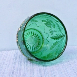 Antique EAPG US Glass Delaware Pattern Emerald Green & Gold Gilt ...