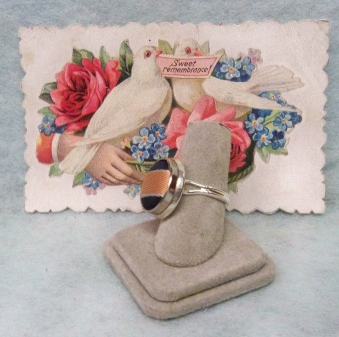 Striped Satin Fabric Ring Artisan Made Gold Black Stripe - Etsy