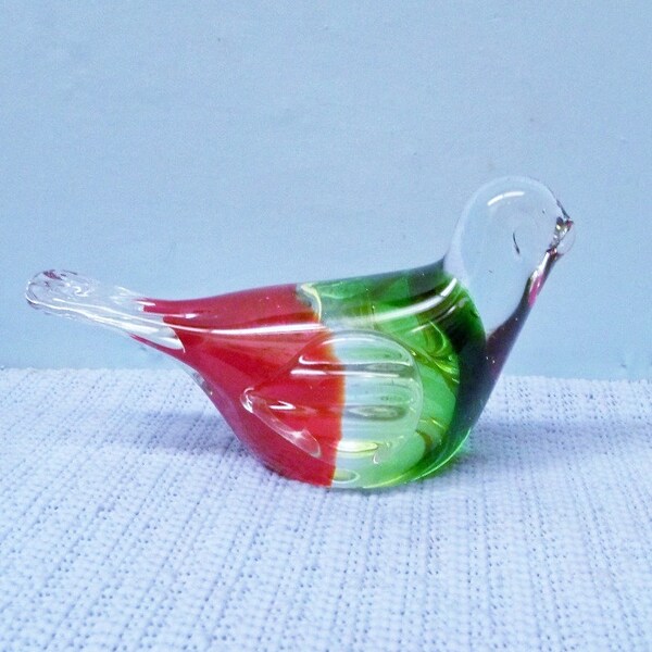 Vintage Art Glass Bird Paperweight - Etsy