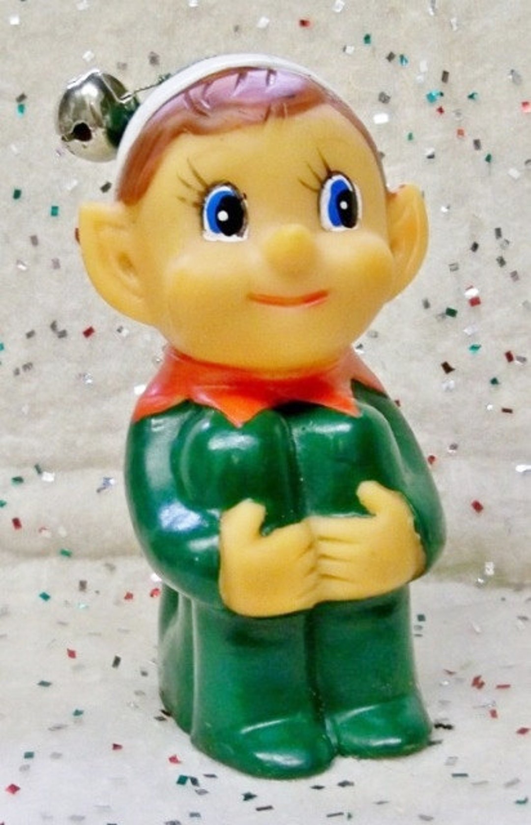 Christmas Elf Windup Toy Rare Vintage Dancing Jingle Bell Elf Green ...