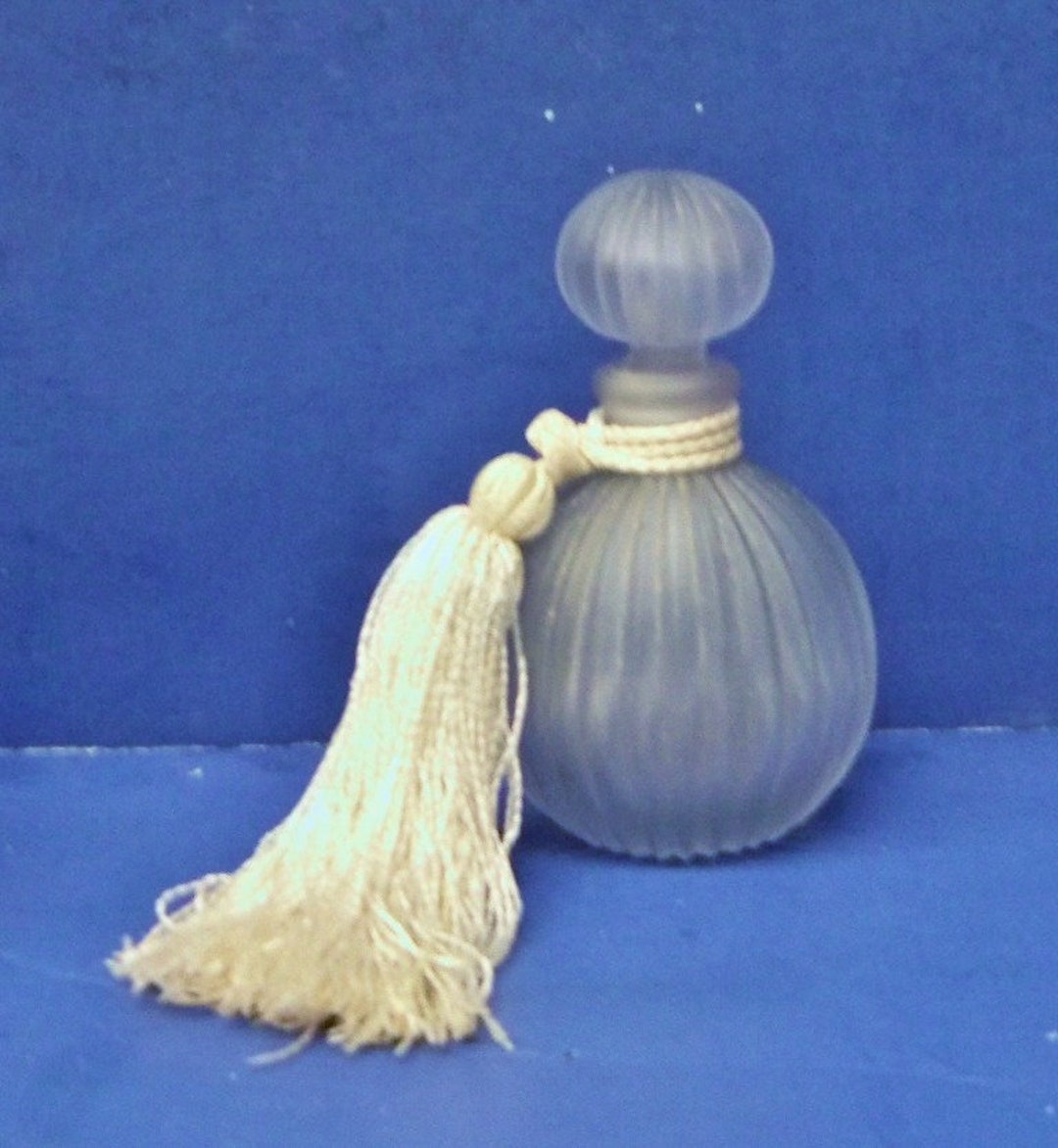 Vintage Lavender Smoke Camphor Glass Ribbed Perfume Bottle W Stopper ...