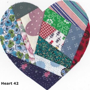 One Fabric Pieced Crazy Quilt Heart Appliqué 6 Inch Hand Made Scrap Art ...