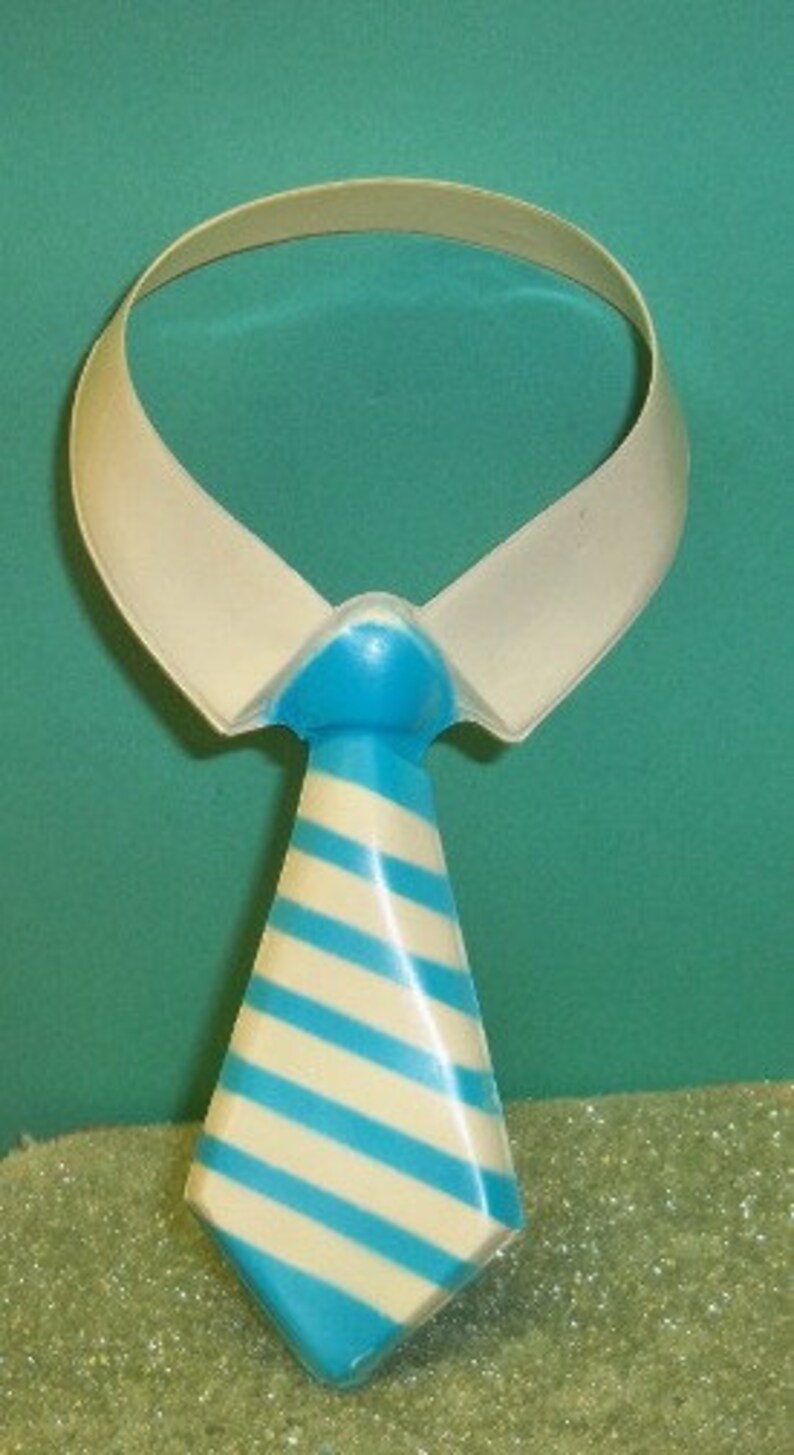 Celluloid Mans Striped Necktie & White Collar Cake Topper | Etsy