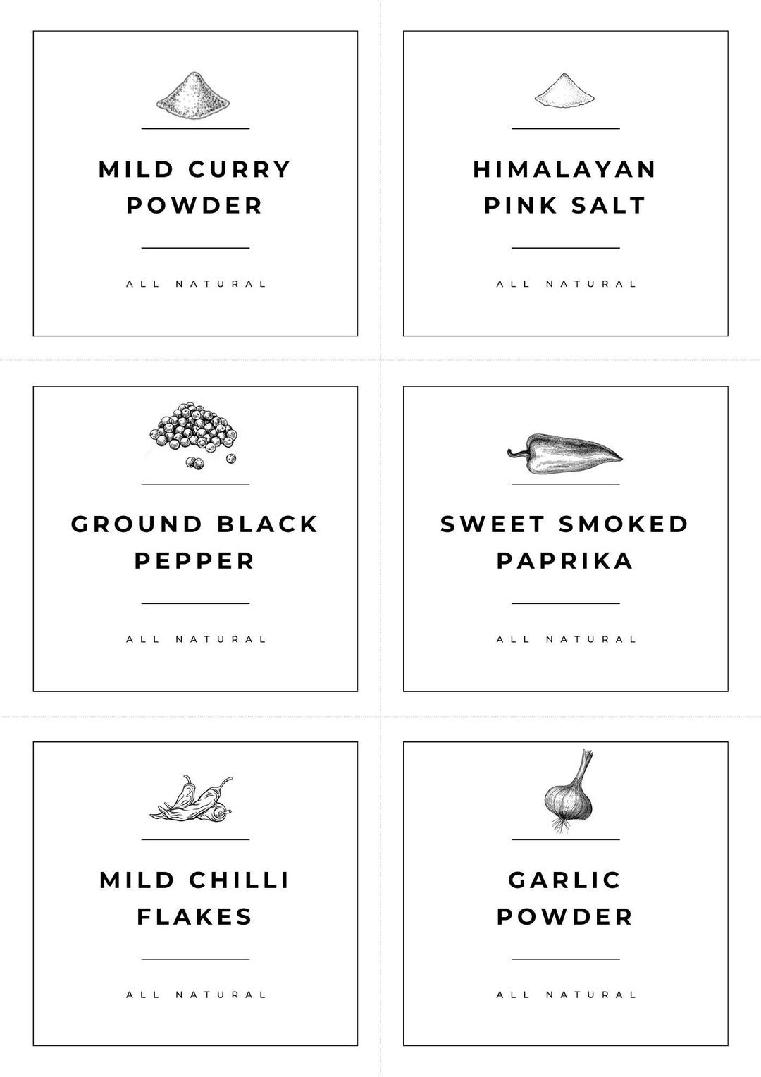 Spice Labels - Etsy