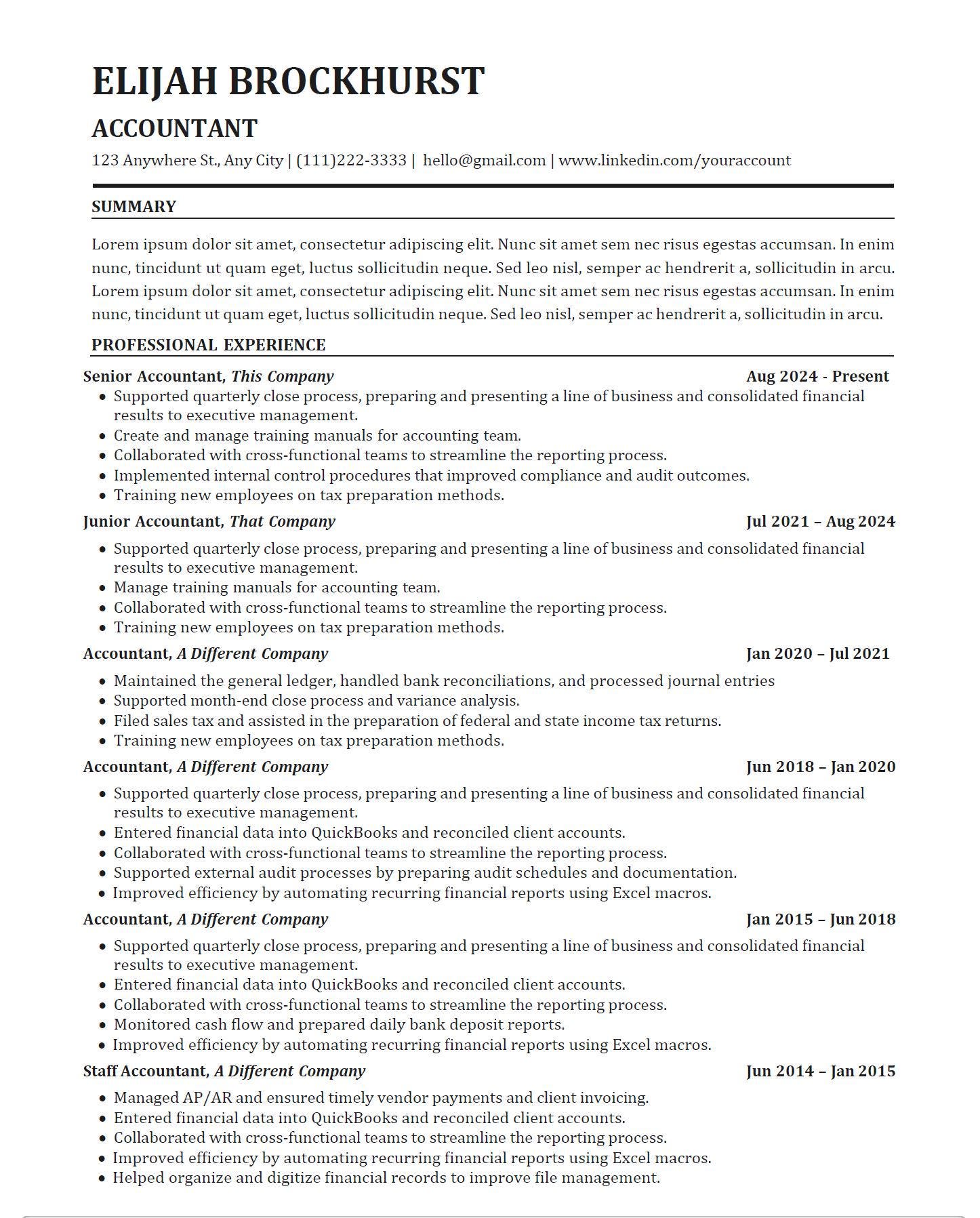 Resume Template - Etsy