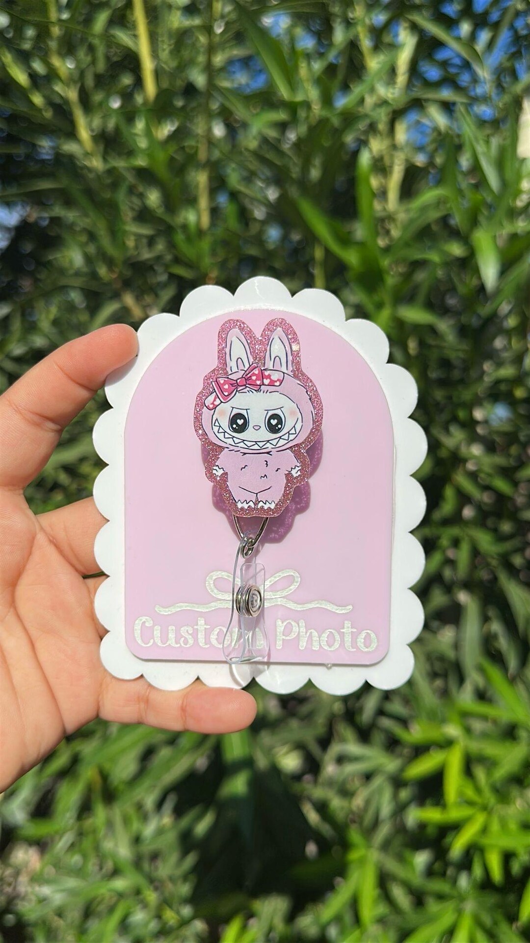 Pink Labubu Badge Reel| Nurse Badge Reel | Retractable Badge Reel ...