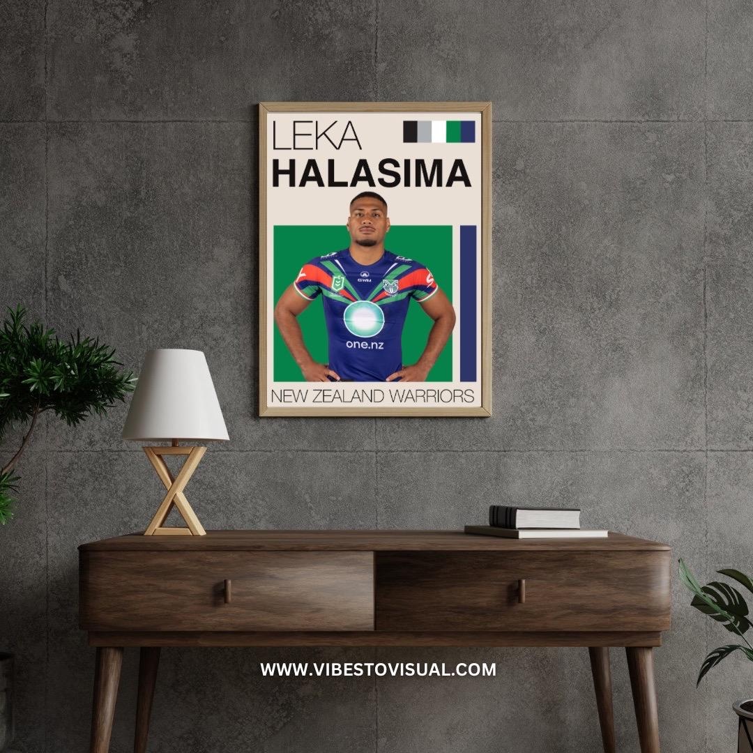 Leka Halasima New Zealand Warriors NRL Poster | Sports Wall Art ...