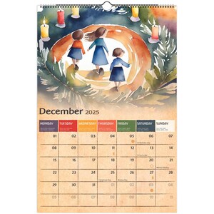 Waldorf Steiner Inspired School Monthly Wall Calendar 2025-2026 Printed ...