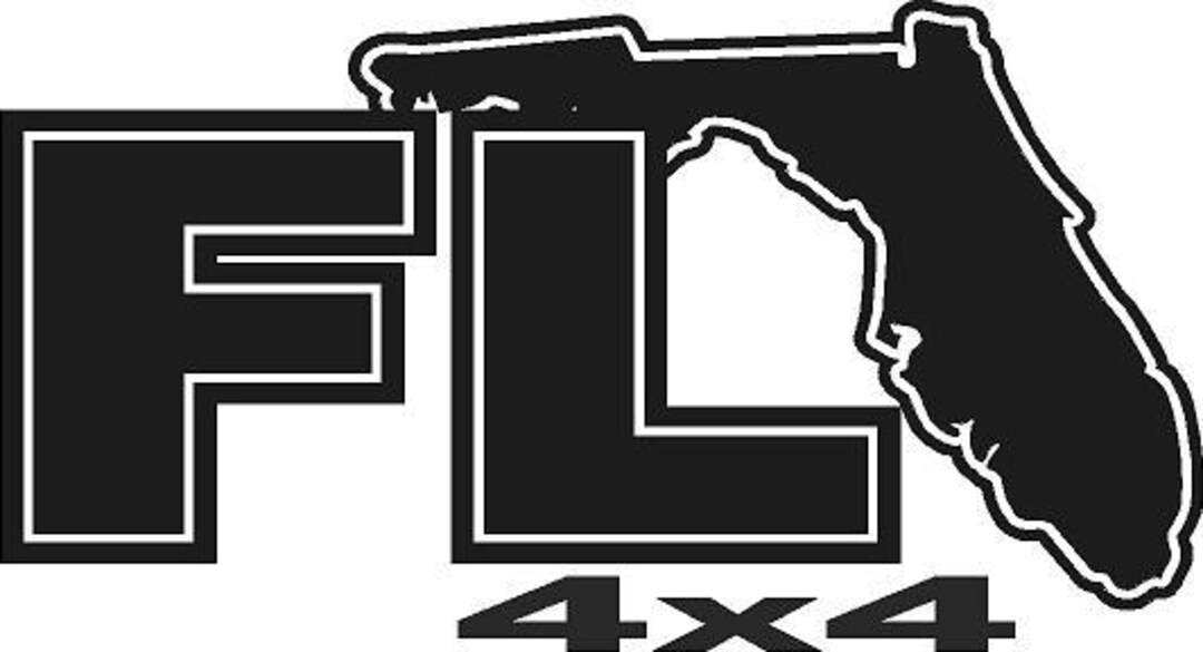 4x4 Florida State Decal, Sticker, Graphic - Set of 2 - Etsy