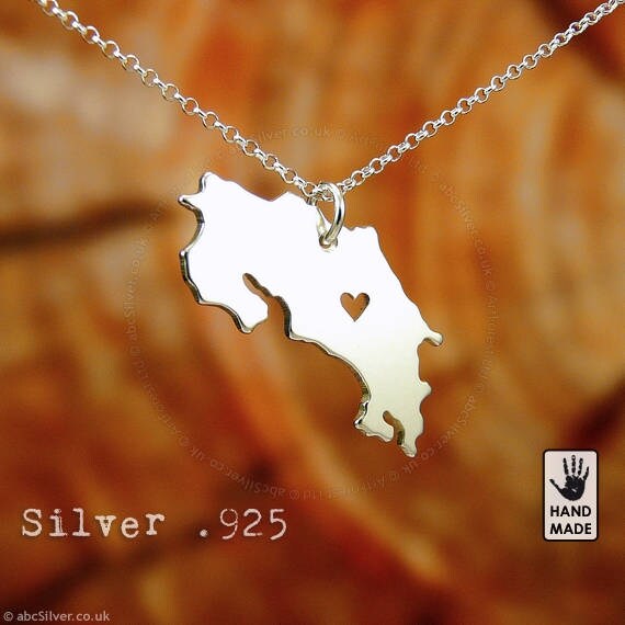 COSTA RICA Handmade Personalized Sterling Silver .925 Necklace | Etsy