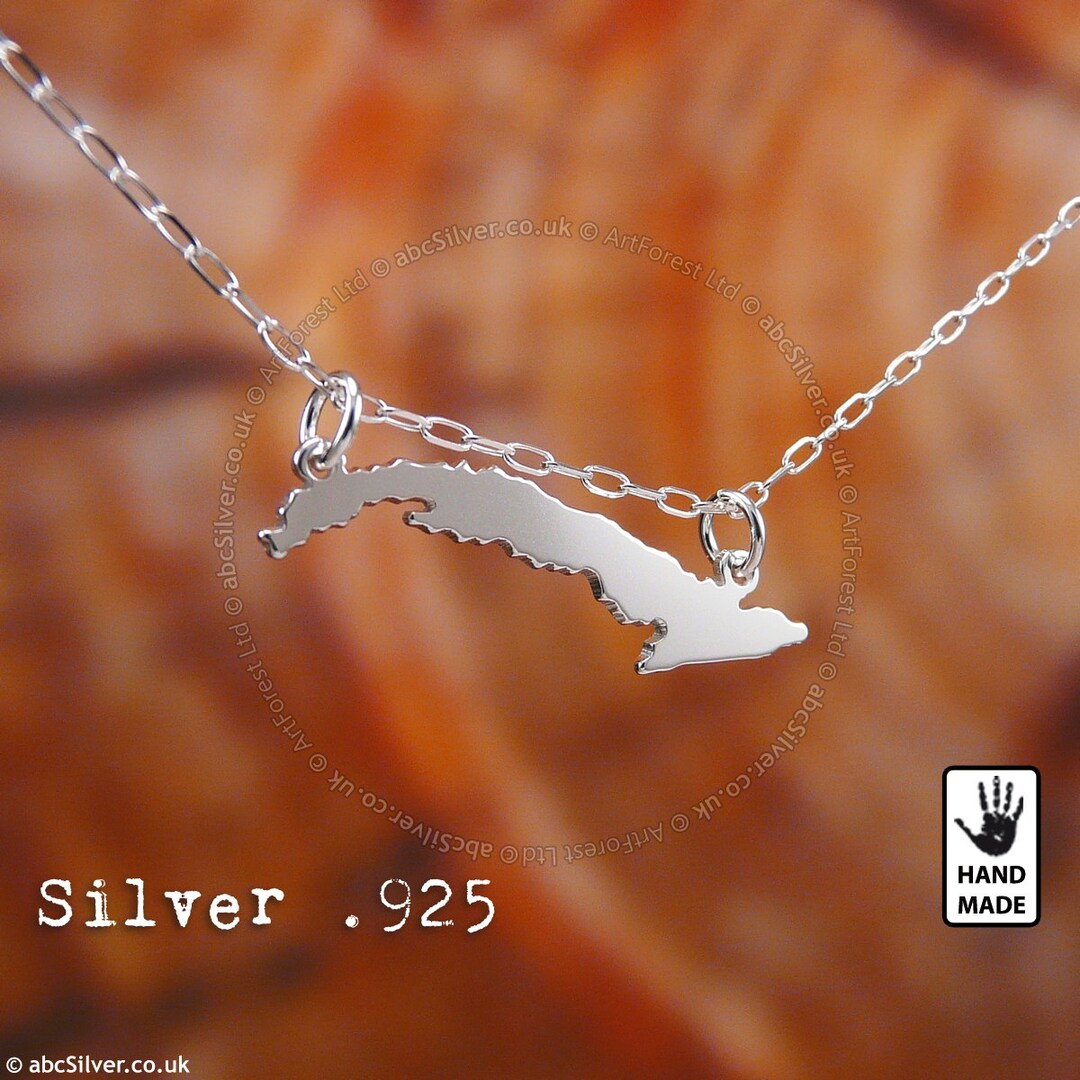 CUBA Map Handmade Personalized Sterling Silver .925 Necklace - Etsy
