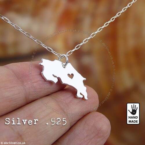 COSTA RICA Handmade Personalized Sterling Silver .925 Necklace - Etsy