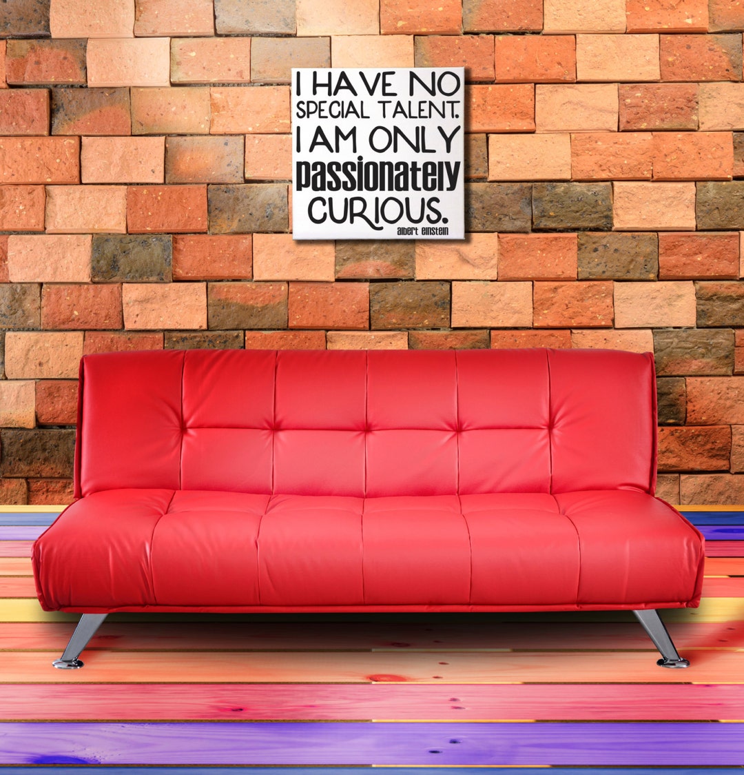 Passionately Curious Einstein Quote | Einstein Print Poster | Vinyl ...