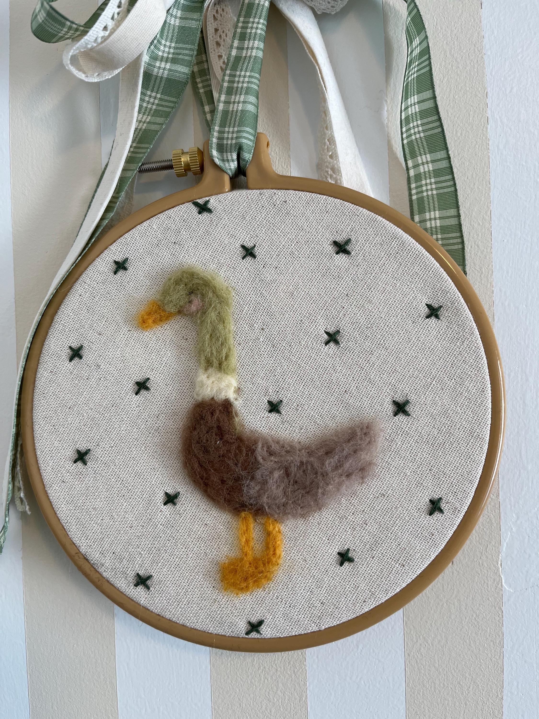 Duck Needle Felted & Embroidered Nursery Wall Hanging - Keepsake Decor ...