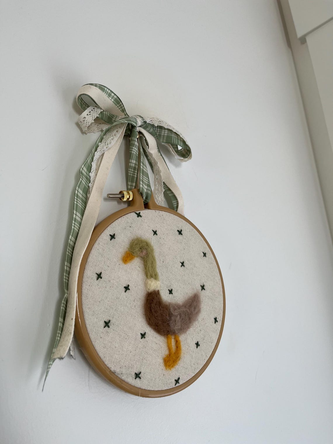Duck Needle Felted & Embroidered Nursery Wall Hanging - Keepsake Decor ...