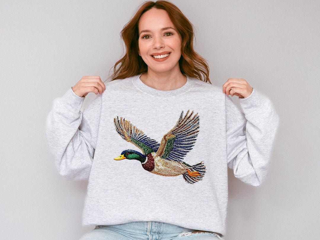 Duck Hunting Shirt, Rhinestone Mallard T-shirt, Bling Duck Tee ...