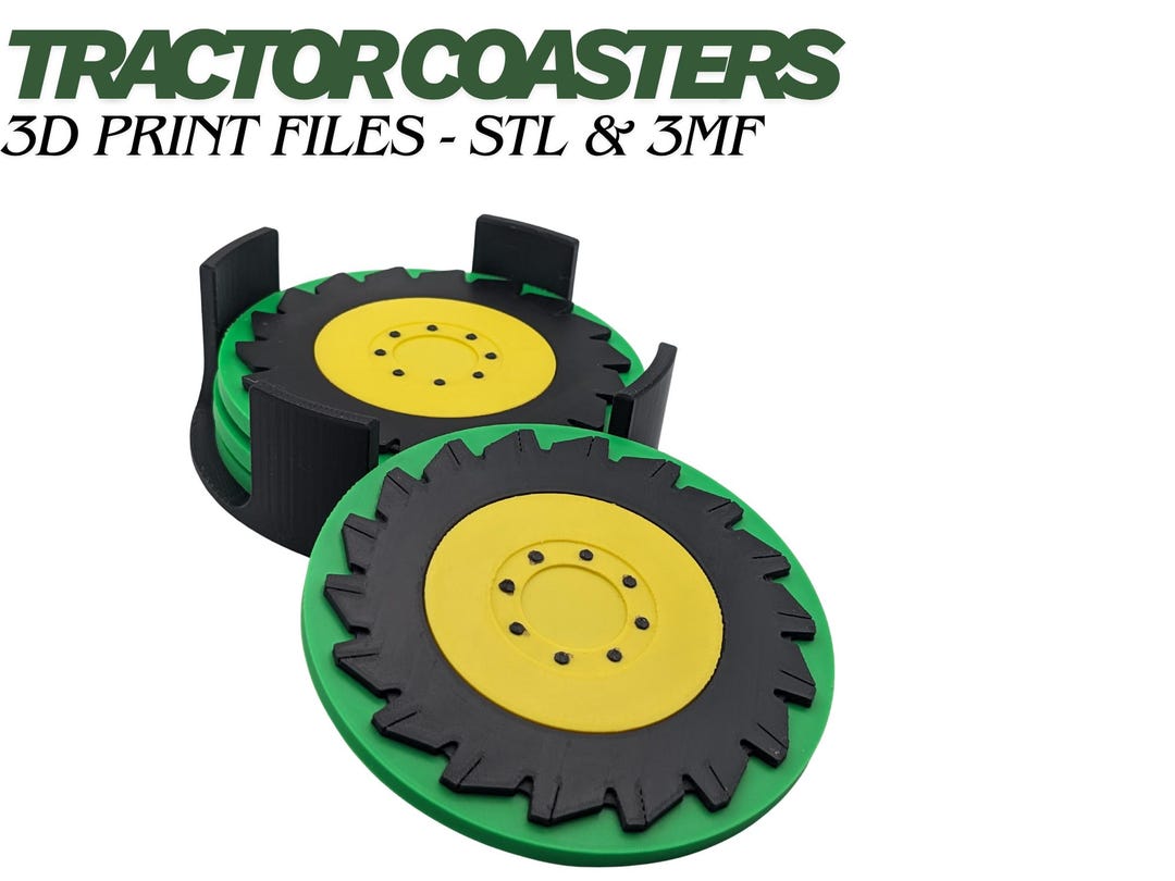 Tractor Tire Coaster - 3D Print Files (STL + 3MF) - Etsy