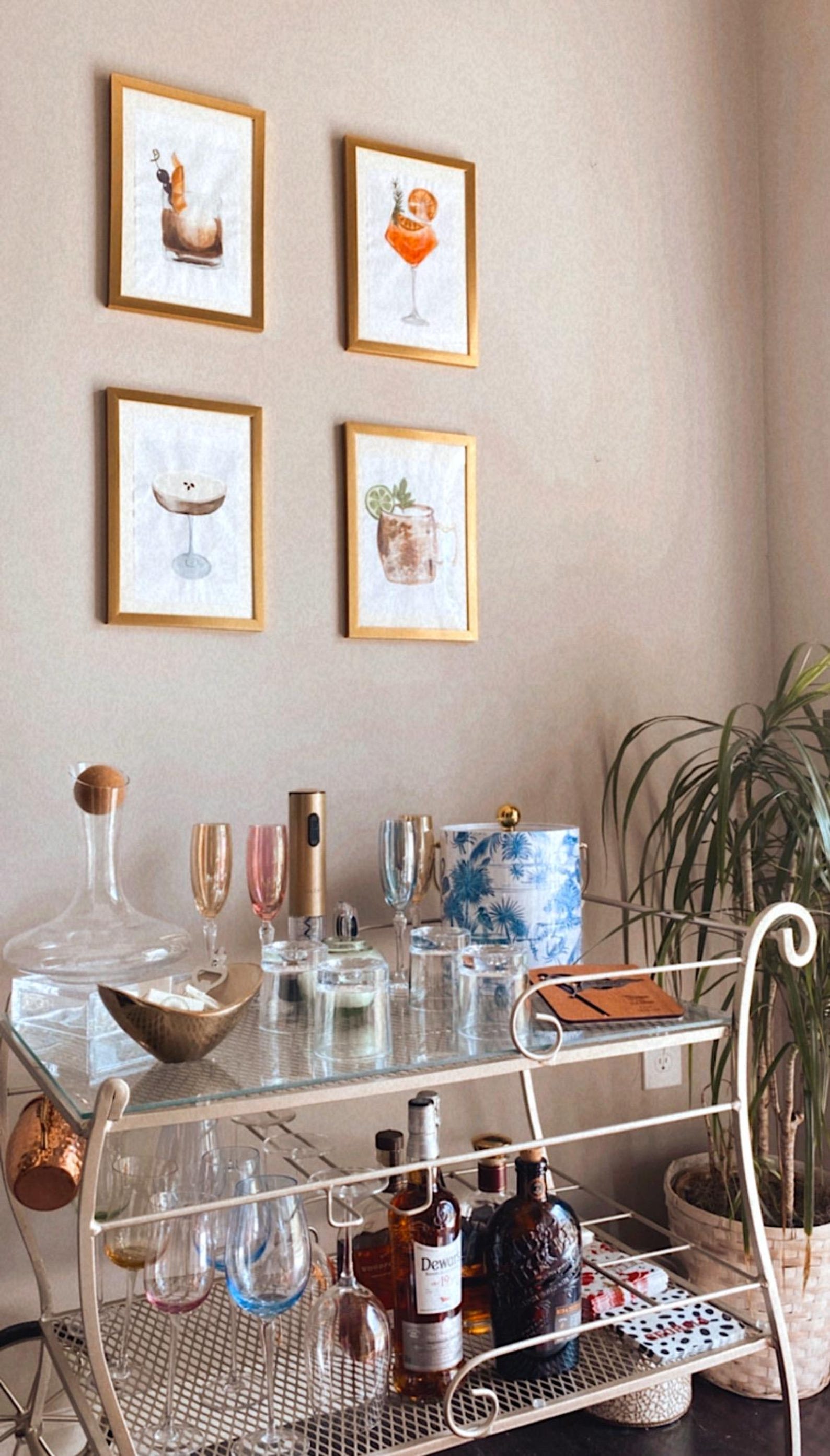 Hand Painted Aperol Spritz Print - Home and Bar Wall Decor - Etsy