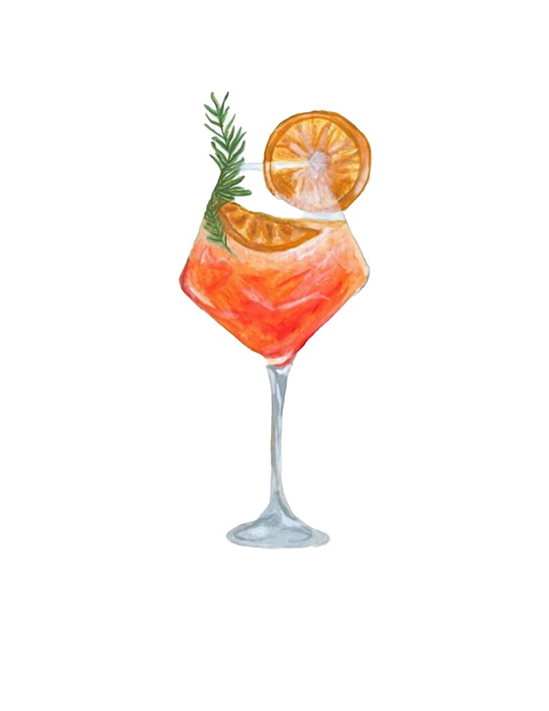 Hand Painted Aperol Spritz Print - Home and Bar Wall Decor - Etsy