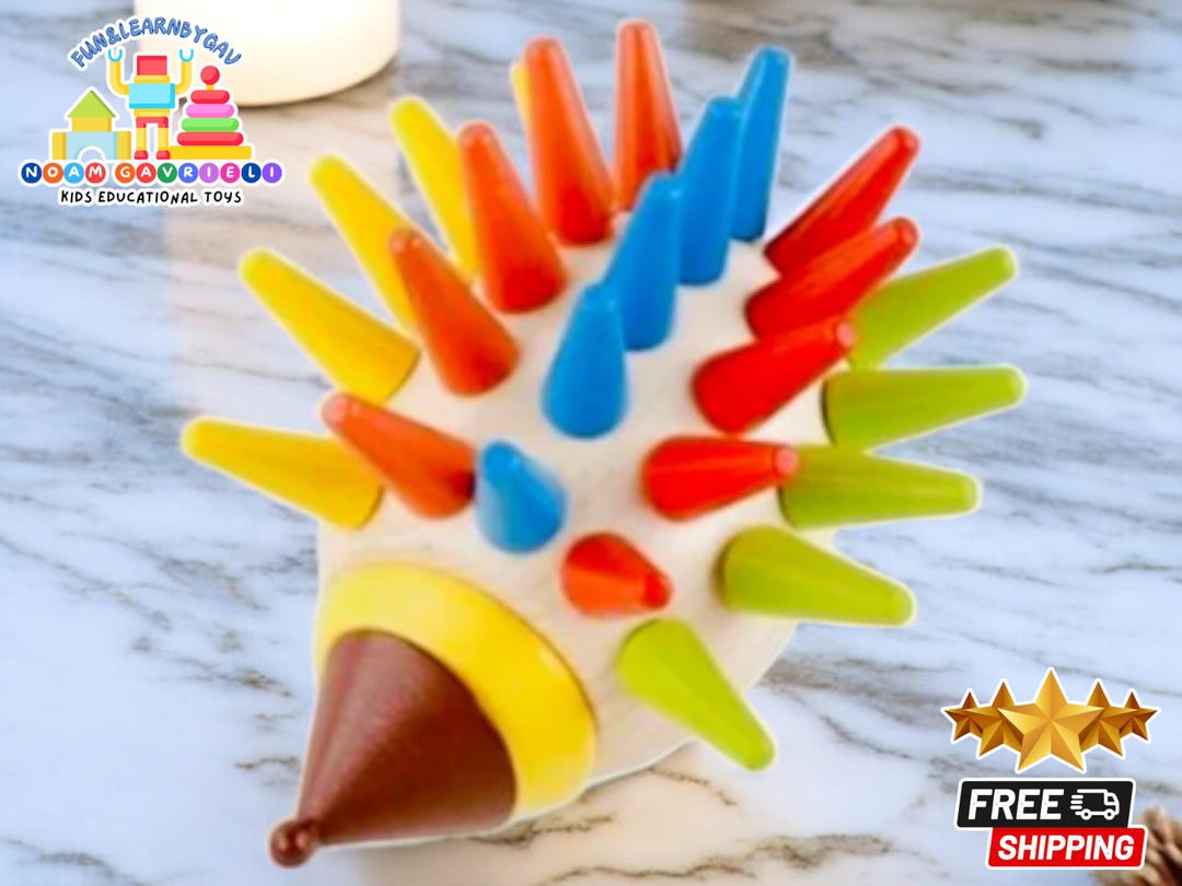 Wooden Hedgehog-inspired Sorter | Montessori Shape Sorting Toy ...