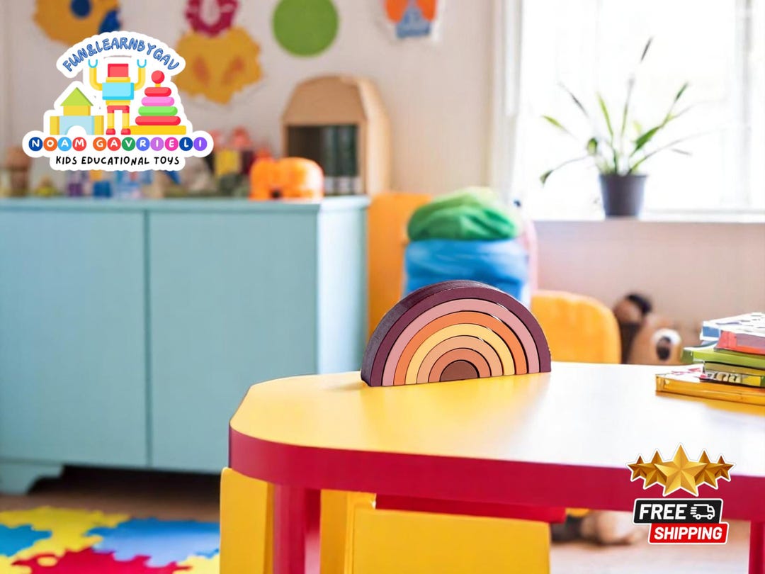 Montessori Arch Bridge Building Blocks | Wooden Rainbow Toy for Kids ...