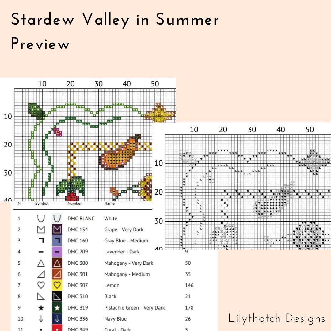 Stardew Valley in Summer - Cross Stitch Pattern - PDF Download - Etsy