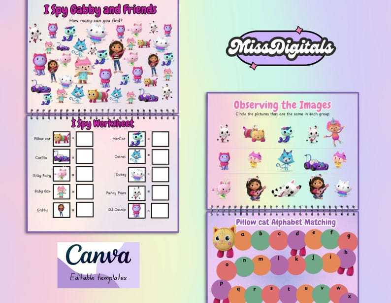 Gabby's Dollhouse Printable Busy Book - Etsy