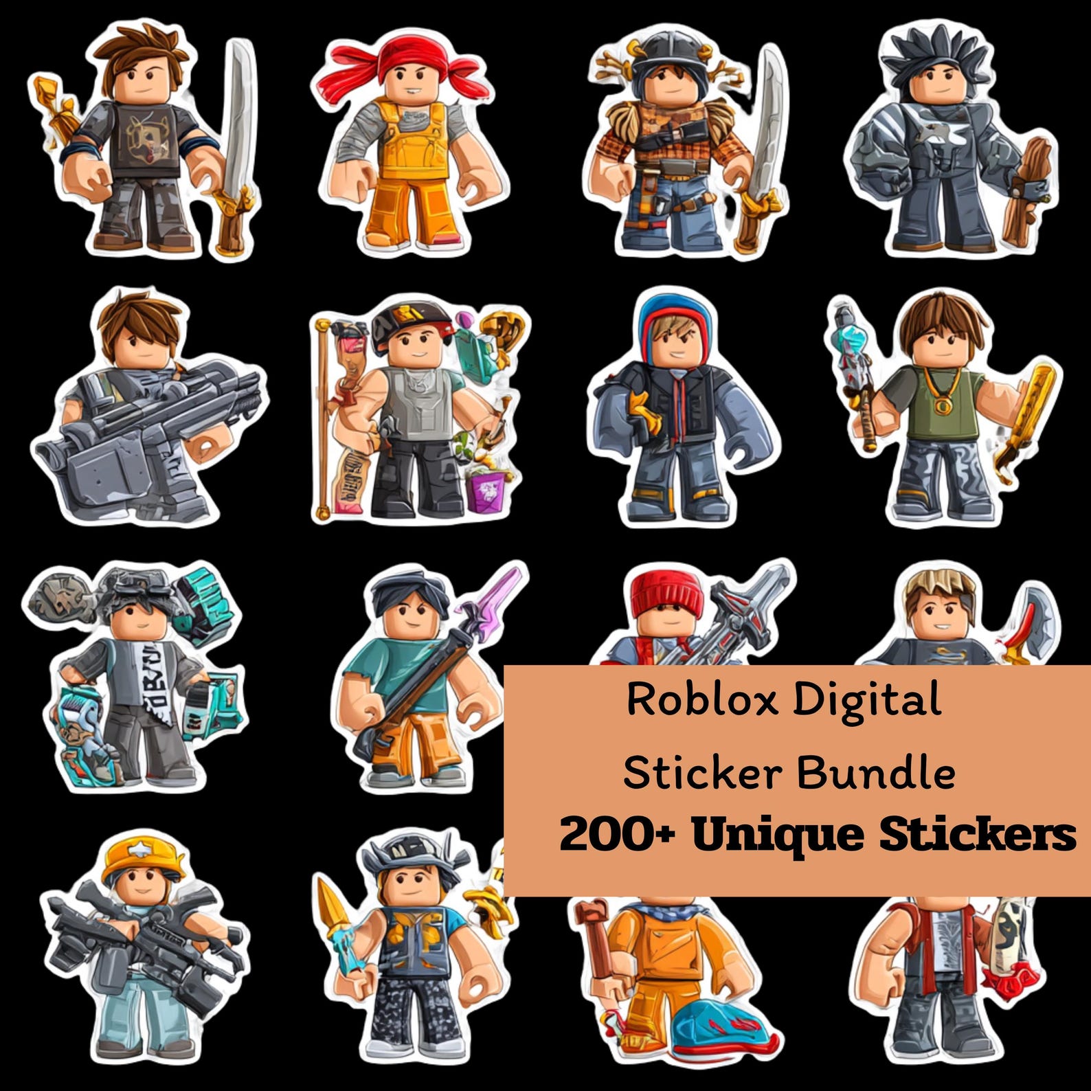 Massive Roblox Sticker Pack - 200+ Unique Designs for Endless ...