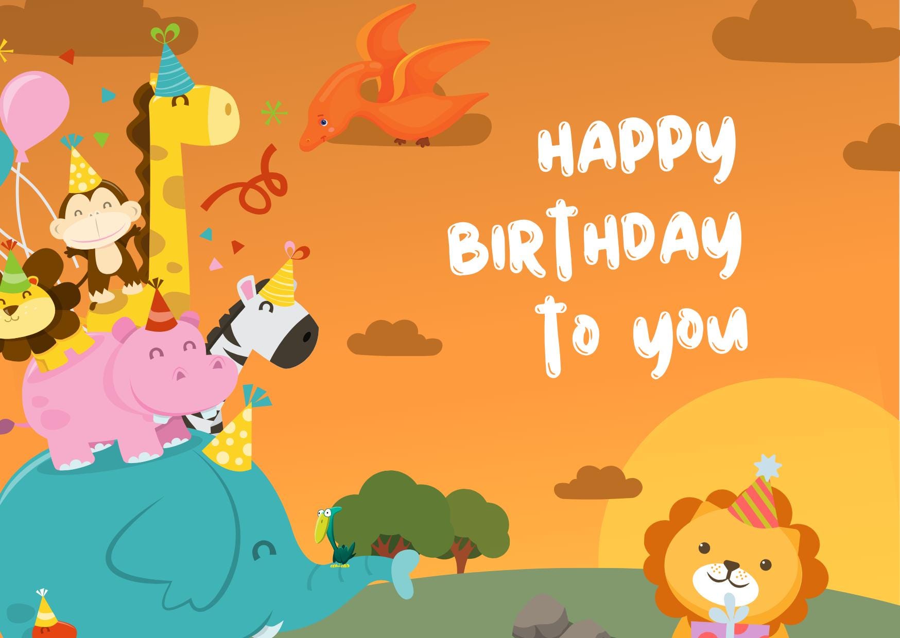 Happy Birthday Animals - Etsy